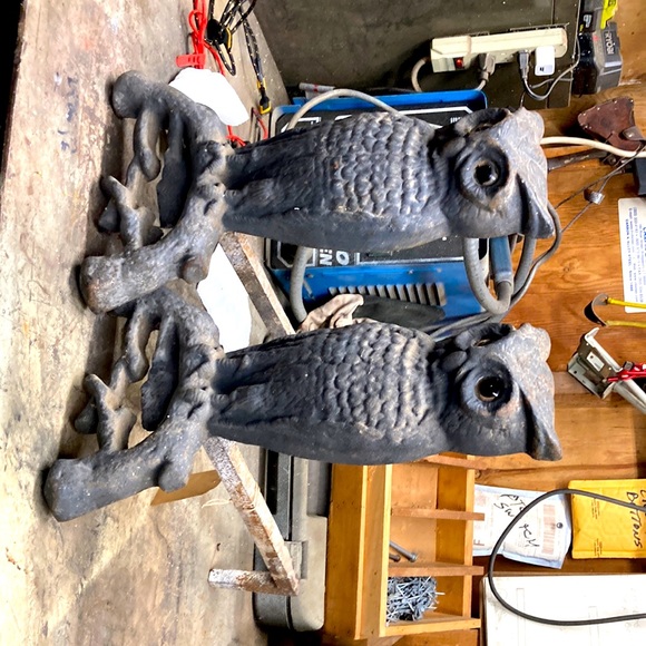 Accents | Antique Owl Andirons With Glowing Eyes Eyes Do Have Cracks Boston 190 | Poshmark